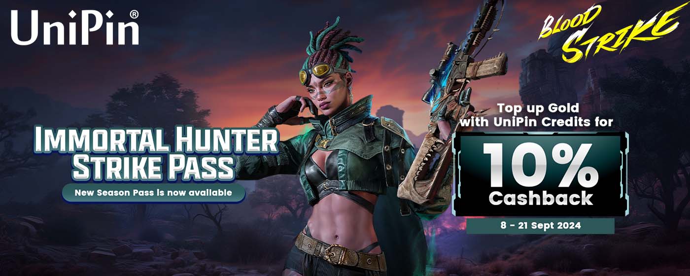 UniPin - Strike The Blood With The Immortal Hunter Strike Pass With 10% Cashback Using UniPin ...